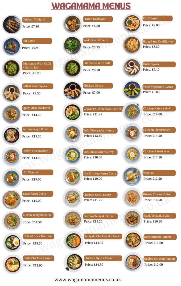 Wagamama Menu Pdf [ Updated September 2024 ]